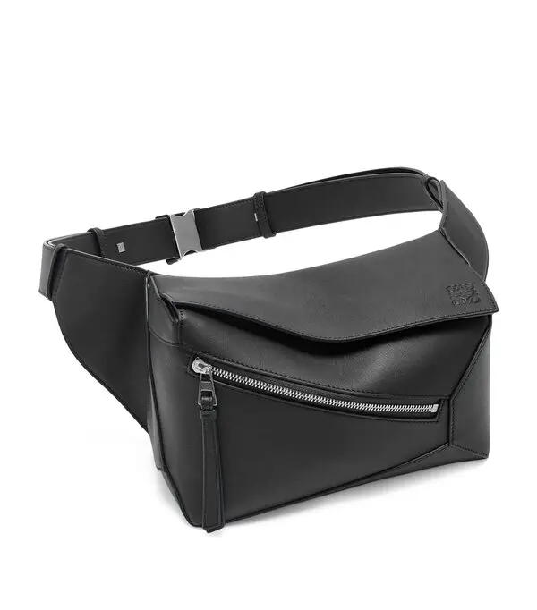 Loewe Leather Puzzle Belt Bag - Black
