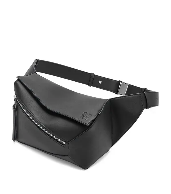 Loewe Leather Puzzle Belt Bag - Black