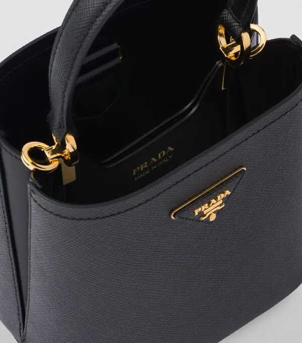 Prada Small Saffiano Panier Top-handle Bag - Black