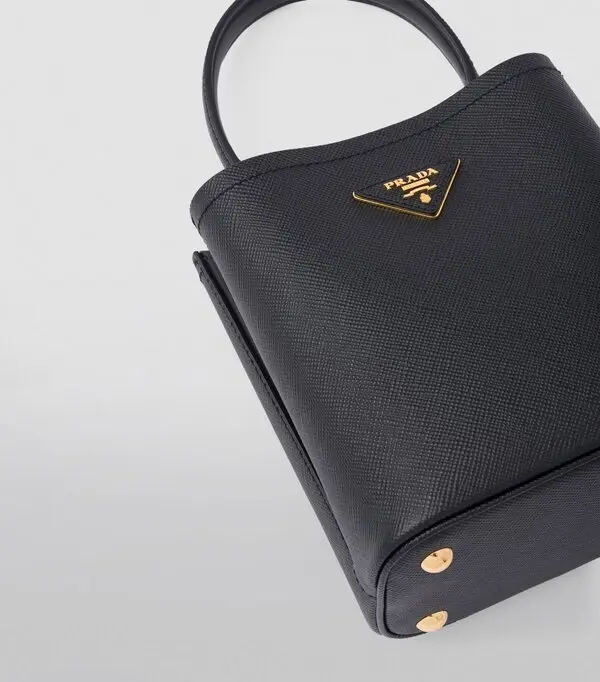 Prada Small Saffiano Panier Top-handle Bag - Black