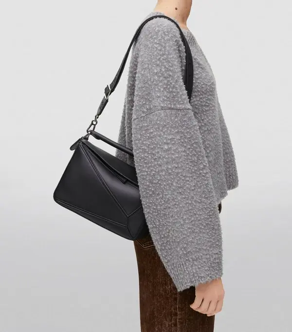 Loewe Leather Puzzle Edge Top-handle Bag - Black