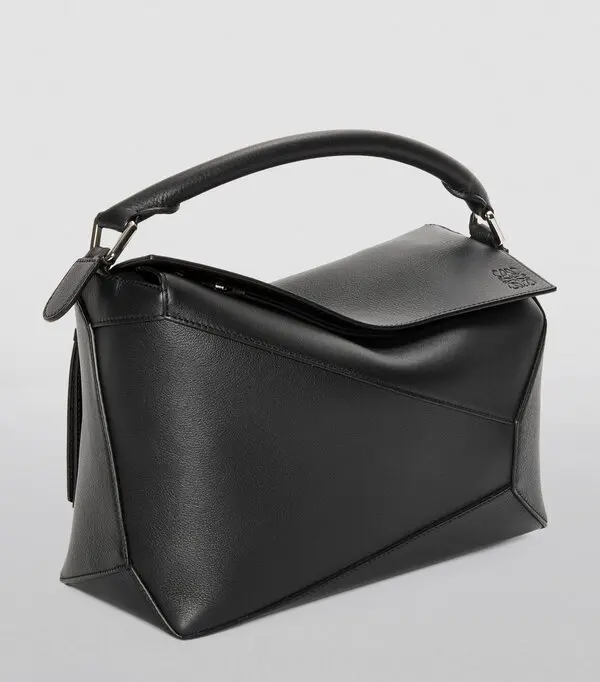 Loewe Leather Puzzle Edge Top-handle Bag - Black