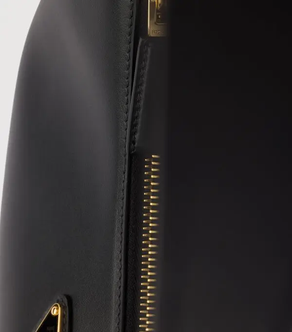 Prada Small Leather Arqué Shoulder Bag - Black