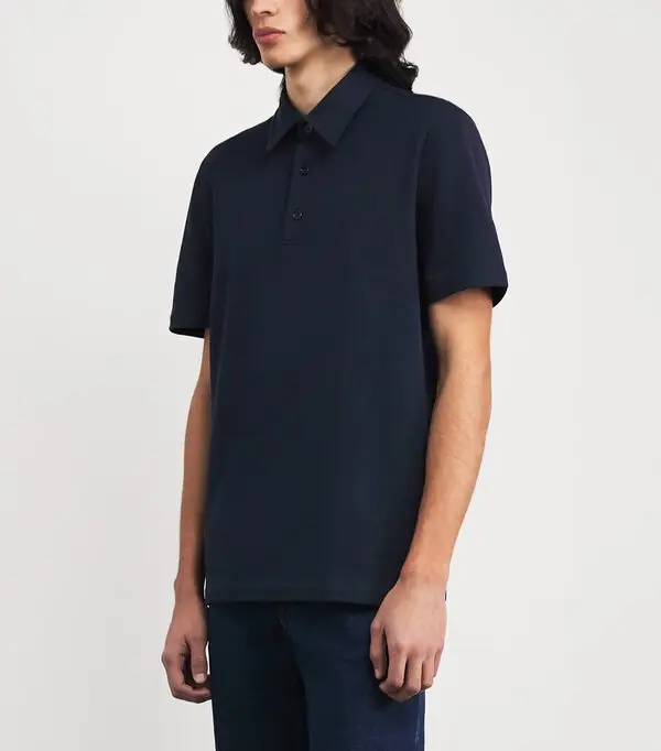 Brioni Cotton-silk Polo Shirt - Blue