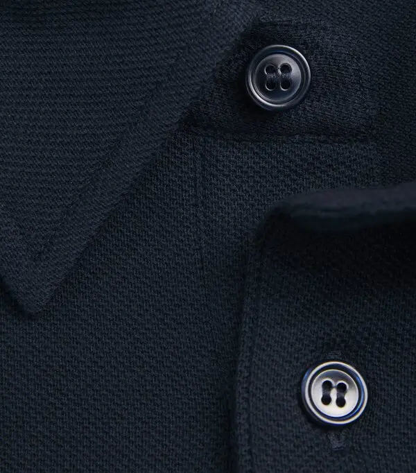 Brioni Cotton-silk Polo Shirt - Blue