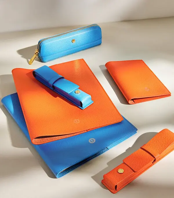 Harrods Slim Leather Pencil Case