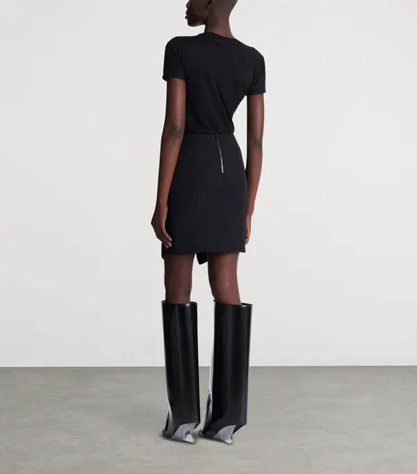 Balmain Virgin Wool Belted Mini Skirt
