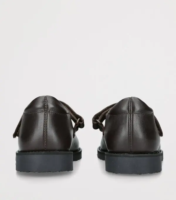 PAPOUELLI Leather Emilia Mary Janes - Brown