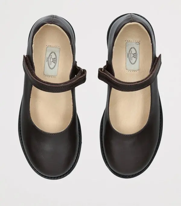 PAPOUELLI Leather Emilia Mary Janes - Brown