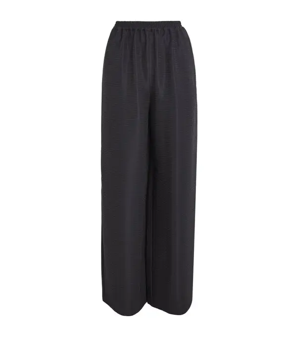 Eskandar Silk Plissé Flared Trousers