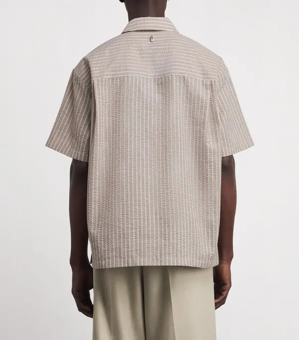 LE17SEPTEMBRE Cotton-blend Seersucker Stripe Shirt