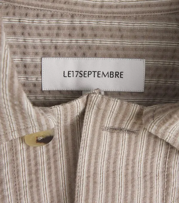 LE17SEPTEMBRE Cotton-blend Seersucker Stripe Shirt
