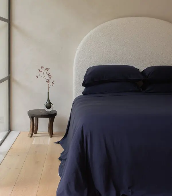 SHELEP Merino Jersey King Fitted Sheet - Blue
