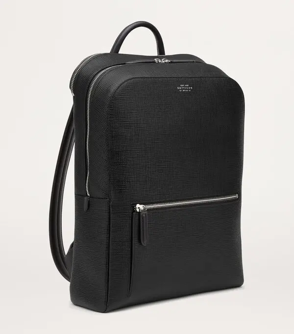 Smythson Leather Panama Backpack - Black