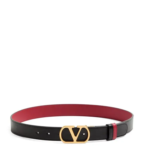 Valentino Garavani Vlogo Signature Reversible Belt - Black