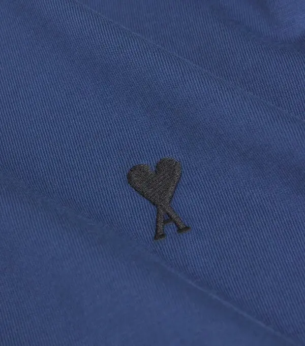 AMI Paris Cotton T-shirt With Embroidered De Coeur Motif