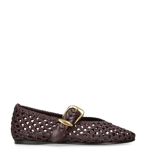 Zimmermann Calf Leather Helix Ballet Flats - Brown