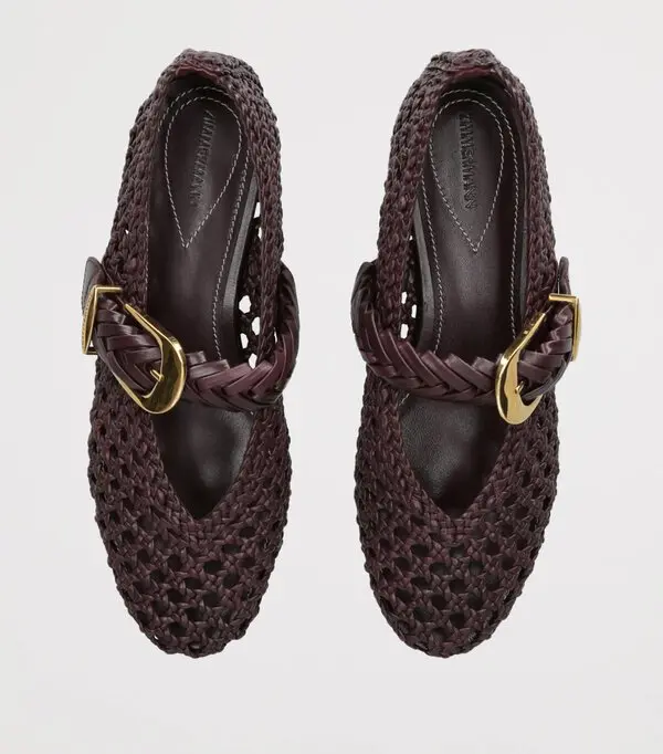 Zimmermann Calf Leather Braided Ballet Flats - Brown