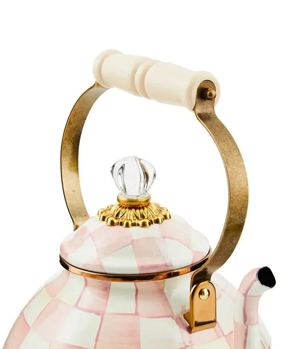 MACKENZIE-CHILDS Rosy Check Kettle - Pink