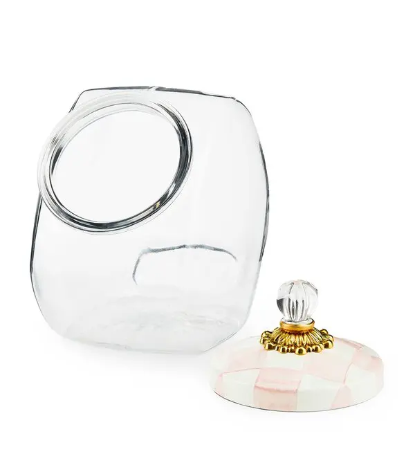 MACKENZIE-CHILDS Rosy Check Cookie Jar - Pink
