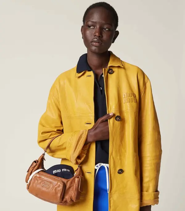Miu Miu Nappa Leather Pocket Shoulder Bag