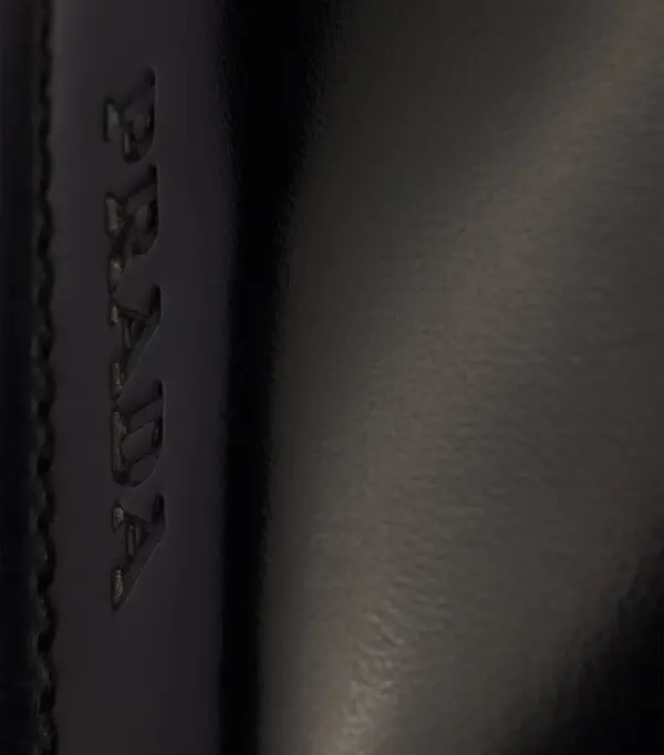 Prada Brushed Leather Loafers - Black