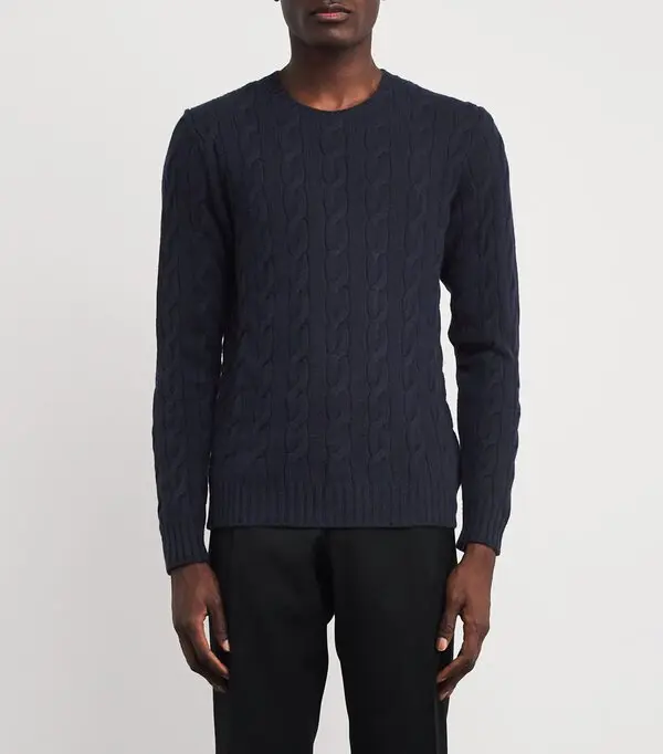 Ralph Lauren Purple Label Cashmere Cable-knit Sweater - Navy