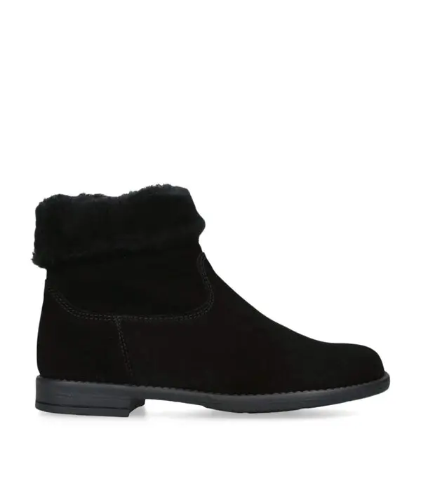 PAPOUELLI Suede Matilda Ankle Boots - Black