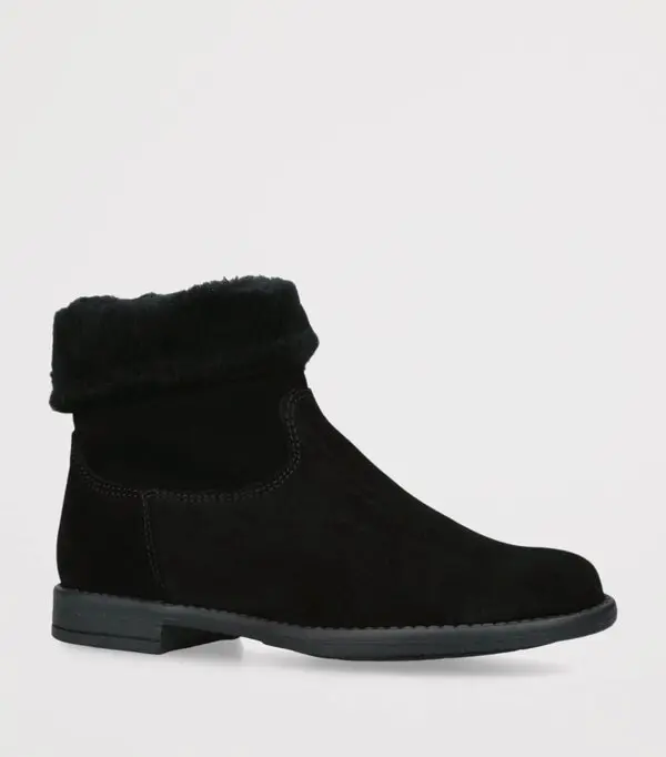 PAPOUELLI Suede Matilda Ankle Boots - Black