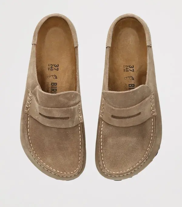 BIRKENSTOCK Suede Naples Wrapped Clogs - Brown
