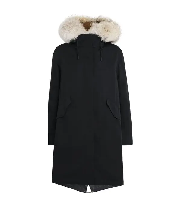 YVES SALOMON Fox And Rabbit Trimmed Cotton Parka