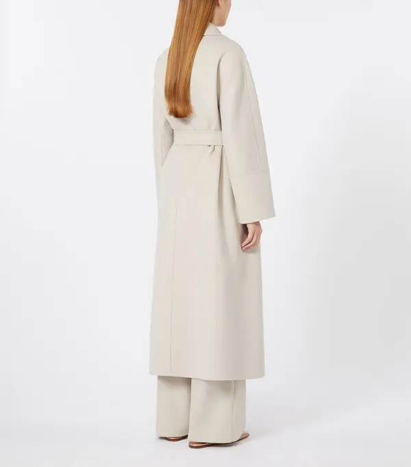 Max Mara Virgin Wool Belted Coat - Beige
