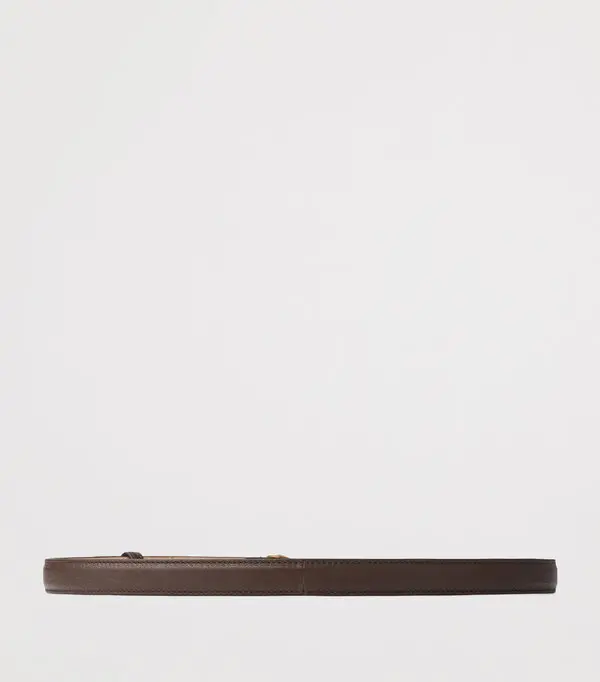 JIMMY CHOO Leather Belt With Diamond Clasp - Brown