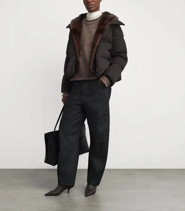 YVES SALOMON Down-mink Technical Puffer Jacket - Black