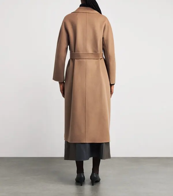 Max Mara Virgin Wool Wrap Coat - Beige