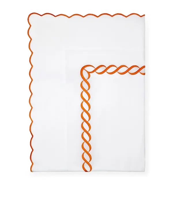PRATESI Treccia Super King Flat Sheet - Orange