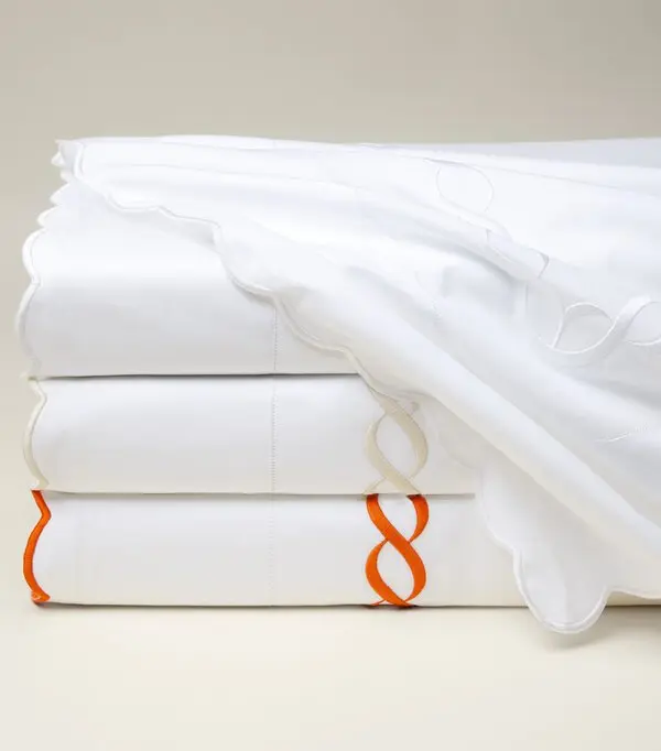 PRATESI Treccia Super King Flat Sheet - Orange