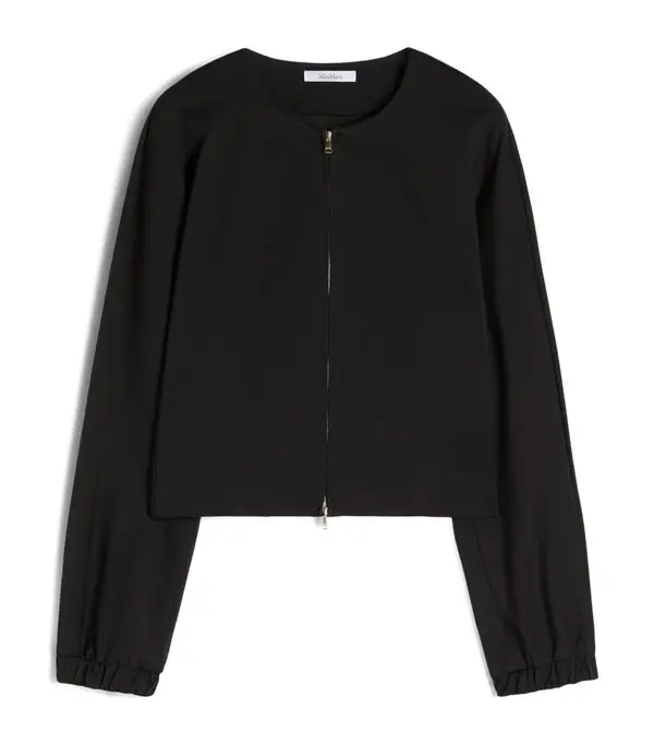 Max Mara Jersey Zip-up Jacket - Black