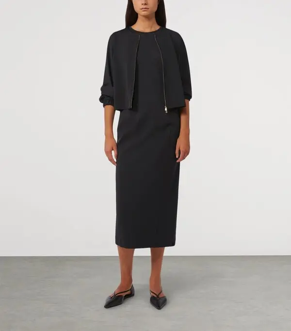 Max Mara Jersey Zip-up Jacket - Black