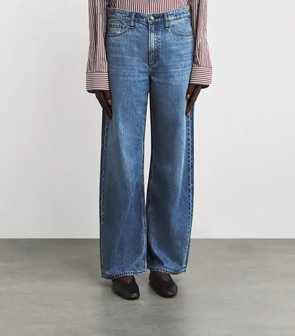 Rag & Bone Logan Mid-rise Wide-leg Jeans - Blue