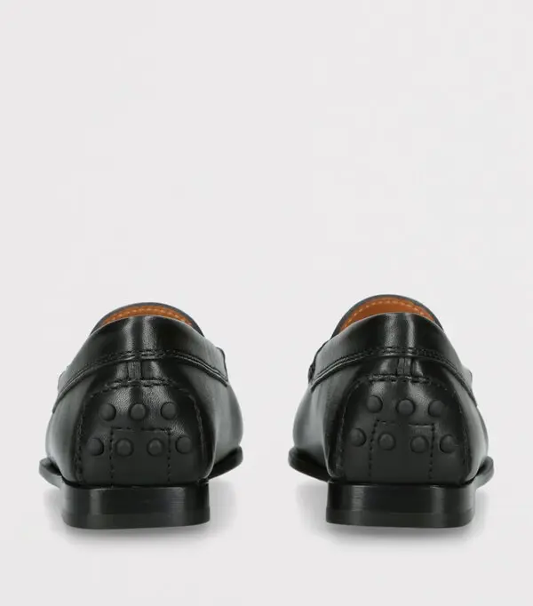 TOD'S Leather Penny Loafers - Black
