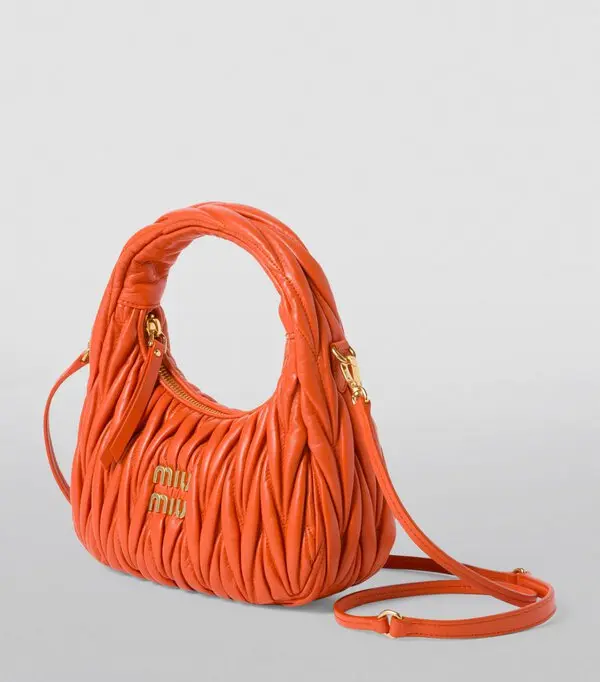 Miu Miu Matelassé Nappa Leather Wander Top-handle Bag - Orange