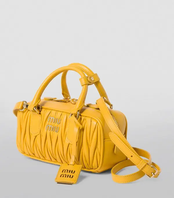 Miu Miu Leather Arcadie Matelassé Bag - Yellow