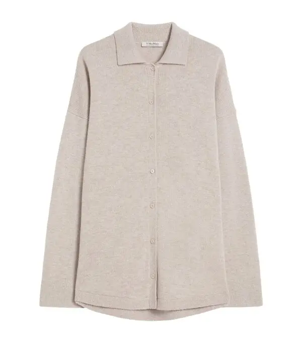 Max Mara Wool-cashmere Collared Cardigan - Beige