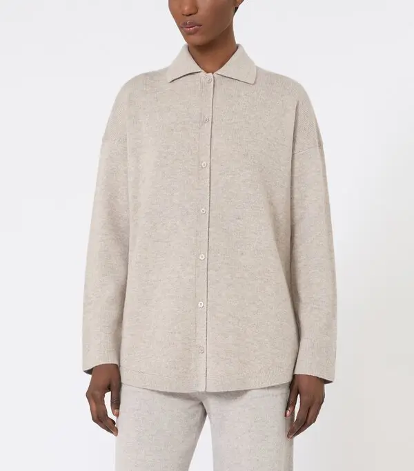 Max Mara Wool-cashmere Collared Cardigan - Beige