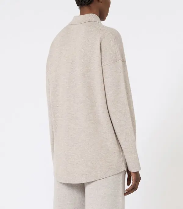 Max Mara Wool-cashmere Collared Cardigan - Beige