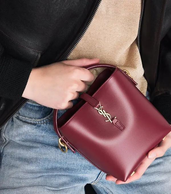Saint Laurent Mini Le 37 Bucket Bag - Red