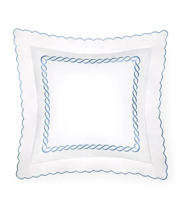 PRATESI Treccia Square Oxford Pillowcase - Blue