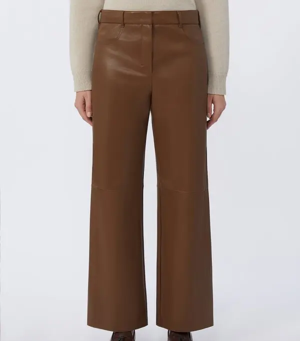 Max Mara Faux Leather Wide-leg Trousers