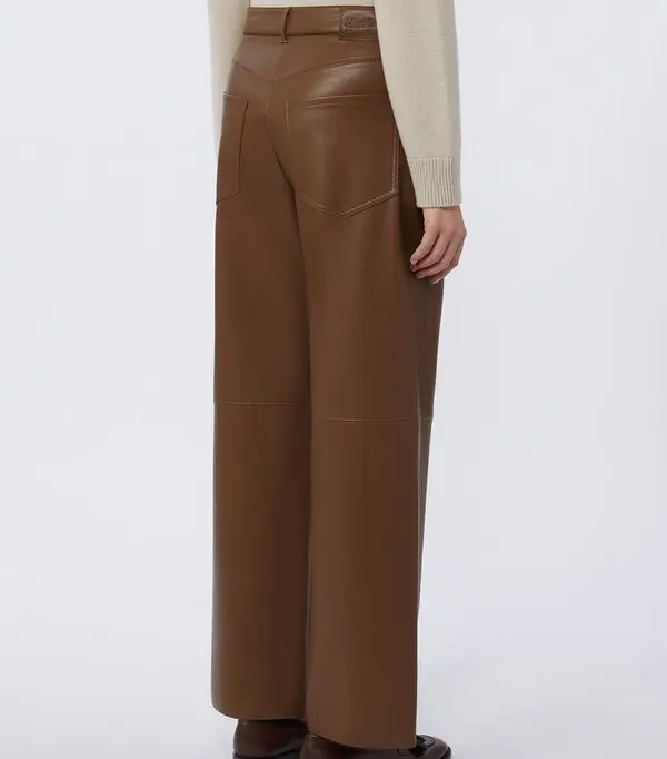 Max Mara Faux Leather Wide-leg Trousers